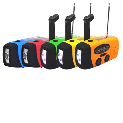 China LED Screen Solar Portable AM/FM/WB Hand Crank Alarm Clock Digital NOAA Signal Radio Rechargeable Outdoor Camping 2000mAh Battery for sale