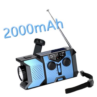 China Wholesale Price Portable Flashlight SOS Weather Alert NOAA AM/FM Radio with Dynamo Hand Crank Power Bank Radio for Outdoor Use for sale