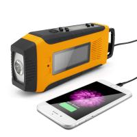 China 3 Charging Ways Solar Crank Powered Emergency AM/FM Radio with LED Digital Screen SOS Alarm Flashlight for sale