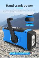 China 3 Charging Ways Solar Crank Powered Emergency AM/FM Radio with LED Digital Screen SOS Alarm Flashlight for sale