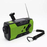 China Factory Direct Sale Portable Rechargeable Crank Weather Radio Self-Powered Radio with USB & Solar Features for sale