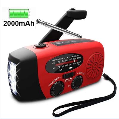 China Emergency Self-Powered Crank Radio LED Flashlight AM FM WB USB Charging SOS Alarm Digital Wind up Radio for sale