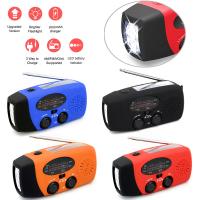 China Emergency Self-Powered Crank Radio LED Flashlight AM FM WB USB Charging SOS Alarm Digital Wind up Radio for sale