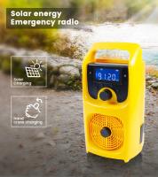 China Multifunctional 2500mAh Dynamo Crank Power Bank AM FM WB Hand Crank Radio with SOS Alarm and Solar Panel for sale