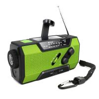 China Hot Selling 2000mAh Rechargeable Battery AM FM NOAA Weather Radio Hand Crank Dynamo Wind-up Built-in Reading Lamp for sale