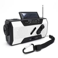 China Hot Selling 2000mAh Rechargeable Battery AM FM NOAA Weather Radio Hand Crank Dynamo Wind-up Built-in Reading Lamp for sale
