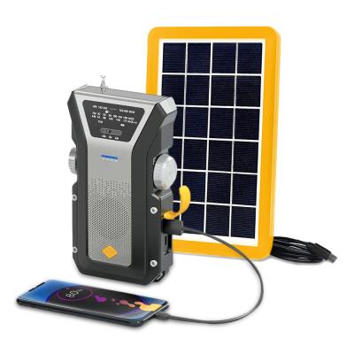 China Portable 4000mAh Solar Charr with AM Band WB FM Radio Rechargeable Battery for Outdoor Camping Wireless TV Speaker for sale