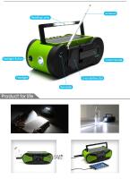 China Portable Solar Crank Dynamo TV and Radio Mini AM FM MW SW LW Radio with USB Rechargeable Feature and Flashlight Function for sale