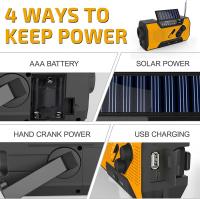 China High Quality Factory Direct Crank AM FM NOAA Weather Radio Solar Powered for Outdoor Use with 4 Power-Saving Modes for sale