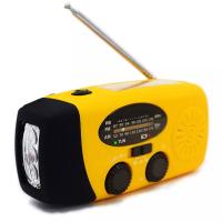 China Dynamo Crank Flashlight with Smart 3-Band Function AM FM NOAA Radio & USB Charging Socket Hand-Cranked Radio for sale