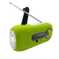 China Multifunctional Outdoor Solar Hand Crank Rechargeable Small AM FM Radio with 2000mAh Power Bank and LED Flashlight for sale