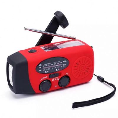China Emergency Solar Radio 2000mAh Solar Hand Crank dynamo Portable Weather Radio With AM/FM/NOAA Power Bank Reading Lamp for sale
