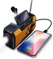 China High Fashion  Portable  Usb With Radio LED Hand Crank Radio 2000mAh Solar Dynamo SOS with AM FM WB Radio for sale