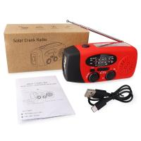 China Portable  Solar Power Hand Crank Radio AM FM Two Way Dynamo Crank Radio Weather Radio With Flashlight for sale