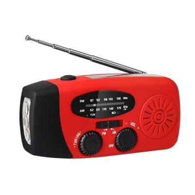 China 2000mah Power Bank Super Bright Torch Hand Crank Weather Solar Radio LED  with Mobile Charger for sale