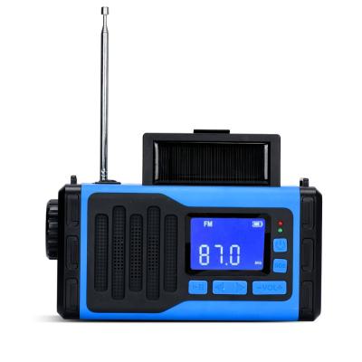 China 10000mah Plastic Emergency Solar Hand Crank Dynamo Portable Battery Radio Torch AM/FM SW Weather SOS Alarm USB Socket Flashlight for sale