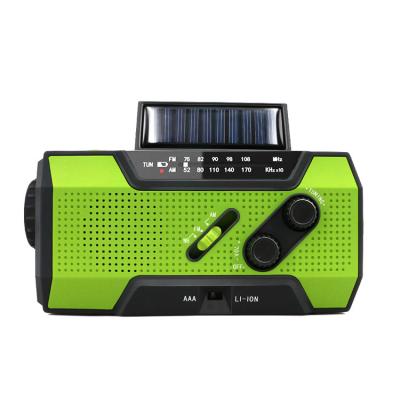 China Fospower Emergency Solar Hand Crank Portable Weather Radio with Dynamo Flashlight AM/FM NOAA Weather USB Socket Plastic Material for sale