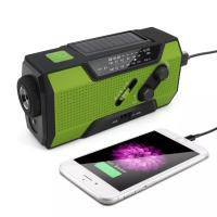 China Fospower Emergency Solar Hand Crank Portable Weather Radio with Dynamo Flashlight AM/FM NOAA Weather USB Socket Plastic Material for sale