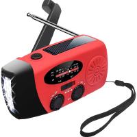 China Newest Portable Solar Panel  Hand Crank Radio Dynamo Charger Emergency Weather Radio Recargable FM Wind Radio 2000mAh Battery for sale