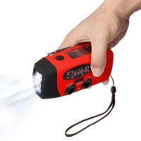 China Newest Portable Solar Panel  Hand Crank Radio Dynamo Charger Emergency Weather Radio Recargable FM Wind Radio 2000mAh Battery for sale