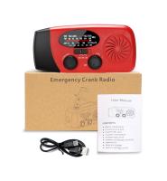 China Wind up Solar Emergency Radio, Hand Crank, AM/FM,LED Flashlight, 2000mAh Rechargeable Battery, SOS Alarm, USB Charger for Hiking for sale