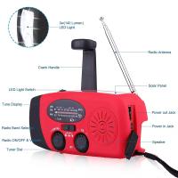 China Wind up Solar Emergency Radio, Hand Crank, AM/FM,LED Flashlight, 2000mAh Rechargeable Battery, SOS Alarm, USB Charger for Hiking for sale