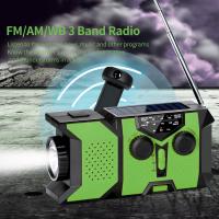 China Newest Portable 2000mAh Power Bank Solar Crank AM/FM/NOAA Emergency 3 in 1 Portable Radio Flashlight Solar Radio  Reading for sale