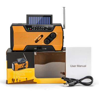 China solar emergency Multifunction Am Fm wb Noaa Weather hand-crank  Noodradio with SOS alarm & LED flashlight for sale