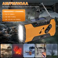 China solar emergency Multifunction Am Fm wb Noaa Weather hand-crank  Noodradio with SOS alarm & LED flashlight for sale