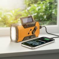 China Outdoor AM FM SW WB NOAA Weather Emergency Hand-crank Portable Noodradio with Solar USB-C Charging for Camping Hiking for sale