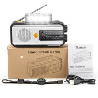 China New Ce Fcc Red Certificate Mini Weather Emergency Solar Hand-crank Portable Noodradio with Am Fm wb Noaa Radio for Outdoor for sale