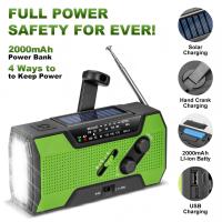 China MA-090S new model solar emergency hand-crank portable weather noodradio with am fmwb radio & 2000mah power bank for outdoor for sale