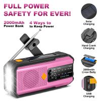 China OEM Solar Panel Weather Outdoor Hand-crank Am Fm wb Noaa Noodradio with SOS Alarm Reading Lamp for Camping Hiking for sale