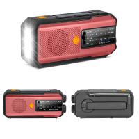 China New Model Portable Emergency Hand Crank Solar Radio with Flashlight Noaa Weather Radio for Reading Lamp Outdoor Camping Hiking for sale