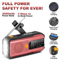 China Solar Emergency Survival Kit Hand-crank Portable Waterproof 5000mAh Internet Radio AM/FM NOAA Weather Radio SOS Alarm Flashlight for sale