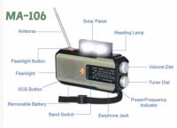 China Multi-functional Solar Hand-crank Emergency Portable Weather Noodradio with Am Fm wb Noaa Radio & Reading Lamp for Outdoor for sale
