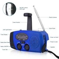 China Small Model Outdoor Hiking Emergency Solar Power Hand-crank Portable Weather Noodradio 2001-3000mAh Battery Power Flashlight for sale