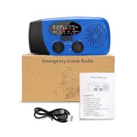 China OEM New Mini Solar Hand-crank Emergency Weather Internet Radio with SOS Alarm LED Flashlight for Hiking Camping for sale