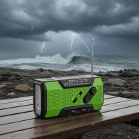 China 2026 Outdoor Solar Emergency Hand-crank Portable AM/FM NOAA Weather Noodradio with USB-C Charging SOS Alarm Flashlight for sale