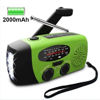 China OEM Mini Solar Emergency Portable Weather Radio Hand Crank AM/FM/NOAA Internet Function Plastic Material GREEN Color for sale