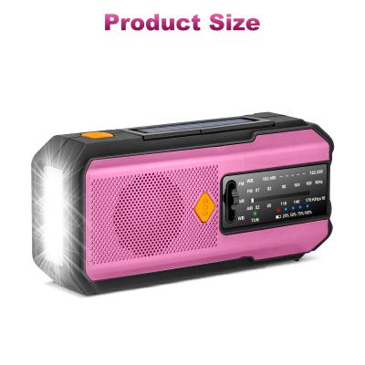 China 5000mAh Wind up Emergency Solar Radio Flashlight NOAA/FM/AM Weather Portable Survival Outdoor Camping Power Bank Plastic for sale