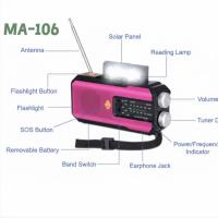 China 5000mAh Wind up Emergency Solar Radio Flashlight NOAA/FM/AM Weather Portable Survival Outdoor Camping Power Bank Plastic for sale