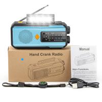 China Manerwei Portable Multi-functional AM/FM NOAA Weather Emergency Solar Hand-crank Noodradio with SOS Alarm Flashlight for Outdoor for sale