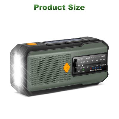 China Outdoor AM/FM Portable Solar Emergency Hand Crank Radio with LED Flashlight & 5000mAh USB Charged Solar NOODRadio for Camping for sale