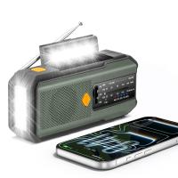 China Outdoor AM/FM Portable Solar Emergency Hand Crank Radio with LED Flashlight & 5000mAh USB Charged Solar NOODRadio for Camping for sale
