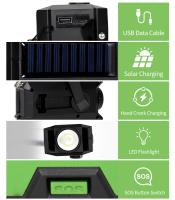 China Emergency Hand Crank Solar Powerbank 2000mAh Earthquake Kit 3 Band AM/FM Weather Flashlight Radio with Built-in Speaker for sale