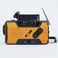 China 2000mAh Portable Emergency Rechargeable LED Dynamo Flashlight with Hand Crank Solar Power AM/FM/NOAA Weather Radio (Plastic) for sale