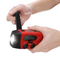 China Portable Mini Multi-function 7400mwh USB Charger Emergency Solar Hand Crank AM FM Radio SOS Flashlight Power Bank Factory for sale