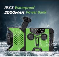 China Waterproof Solar Hand Crank Portable Survival Multifunctional AM/FM/WB Radio Flashlight Power Bank SOS Alarm for Outdoor Use for sale