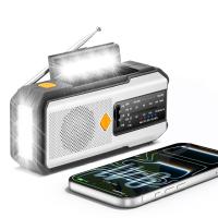 China NOAA Weather Alert Hand Crank Solar AM/FM Emergency SOS Alarm Radio 5000mAh Battery 3-Way Charging Plastic Survival for sale
